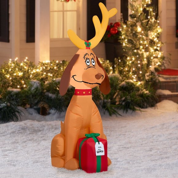 Gemmy | Holiday | Life Size Max Dog Led Airblown Inflatable Christmas ...